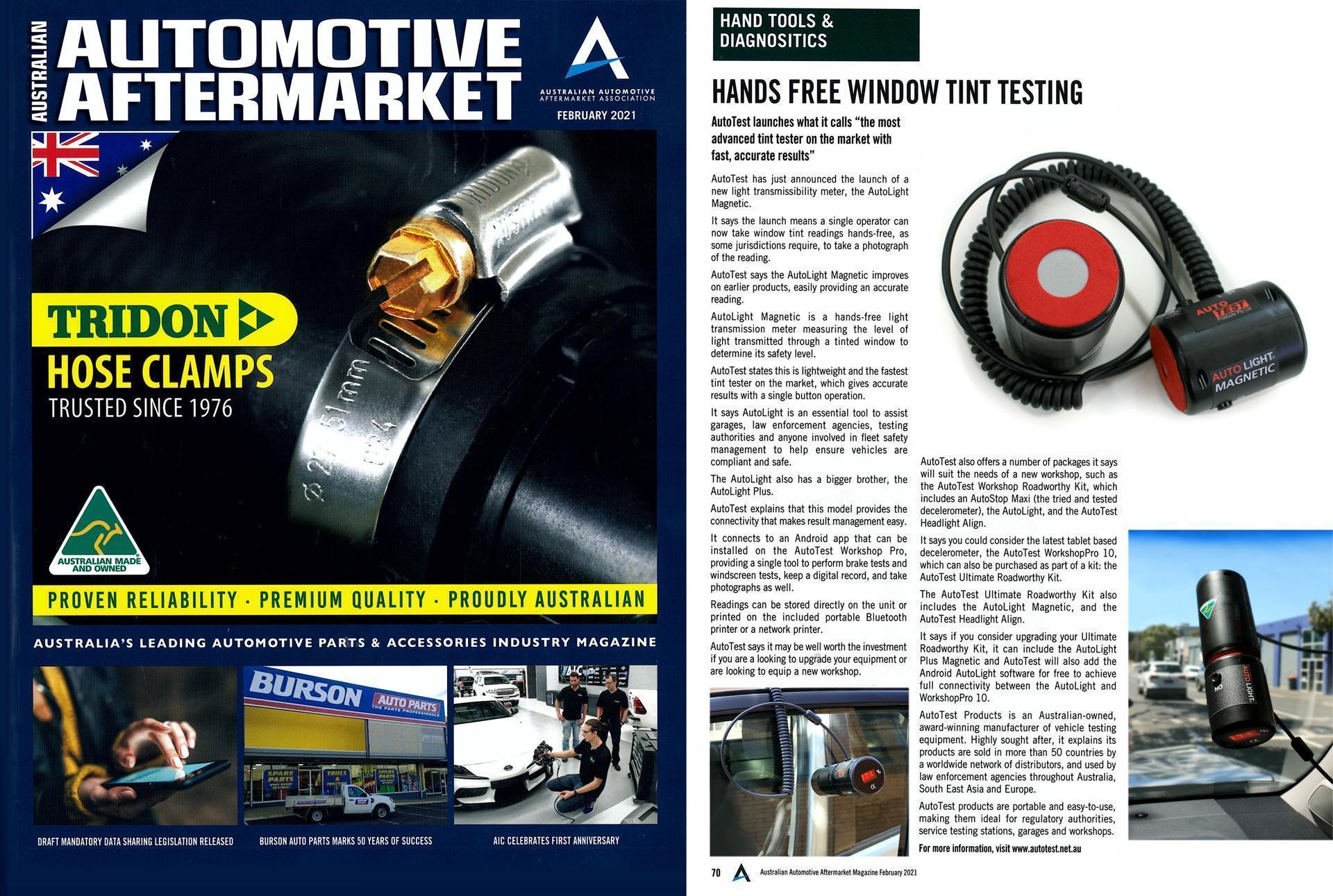 AutoTest's Hands Free Window Tint Testing - AutoTest Products Pty Ltd